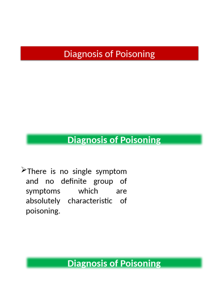 Diagnosis of Poisoning | PDF