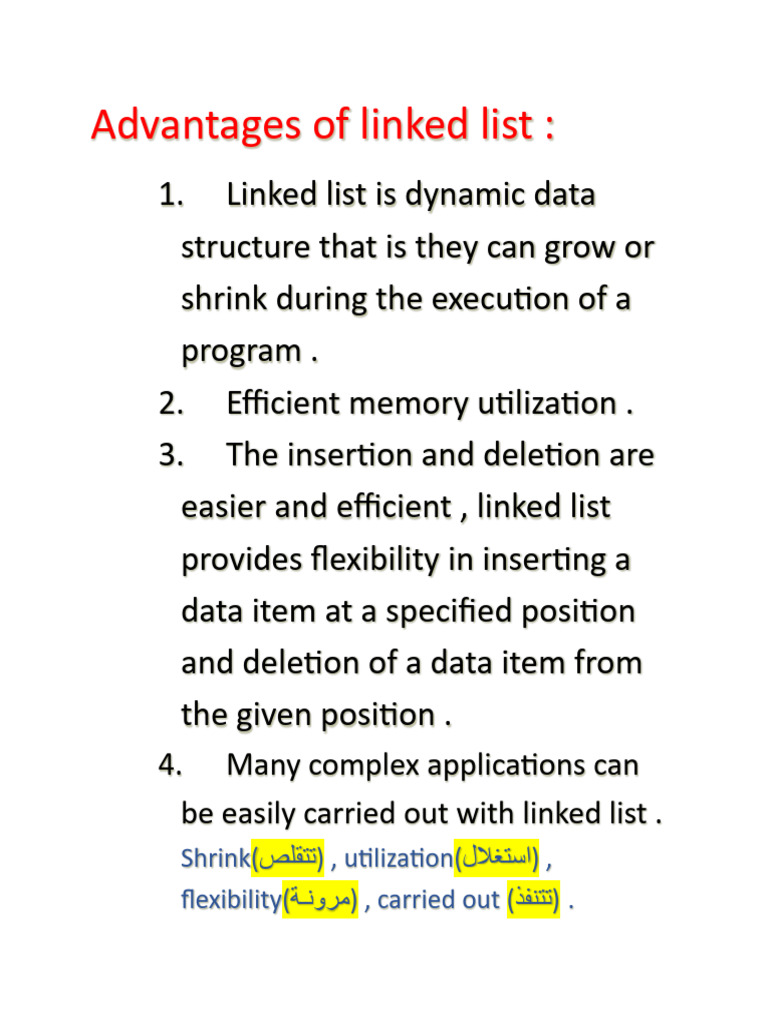 Advantages of Linked List | PDF