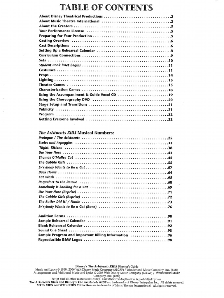 Aristocats Directors Script | PDF