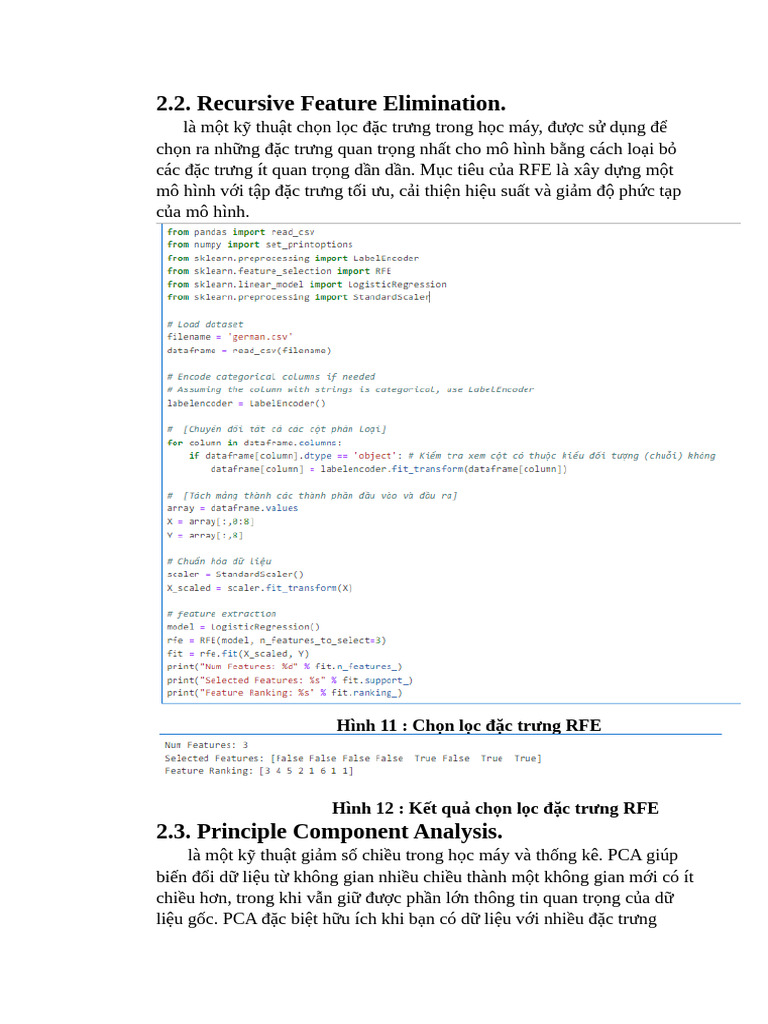 2.2. Recursive Feature Elimination.: Hình 11: Chọn lọc đặc trưng RFE | PDF
