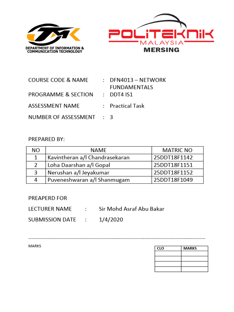 Practical Task 3 (Network) | PDF