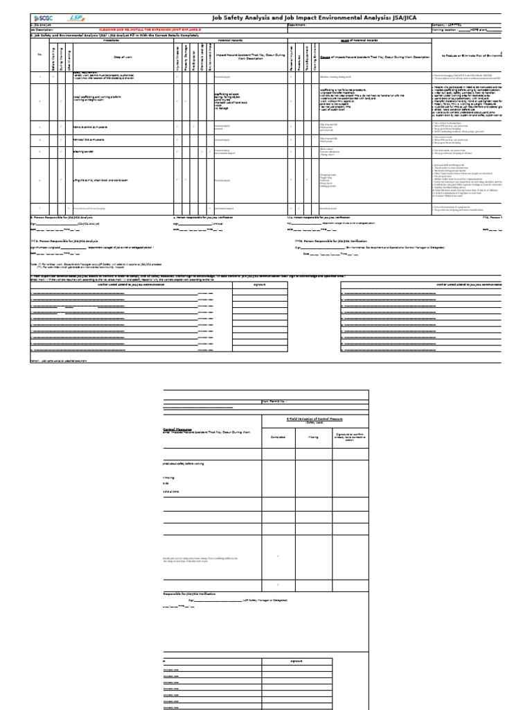 JSA - CLEANING AND RE-INSTALL THE EXPANSION JOINT EXP-4003-D | PDF
