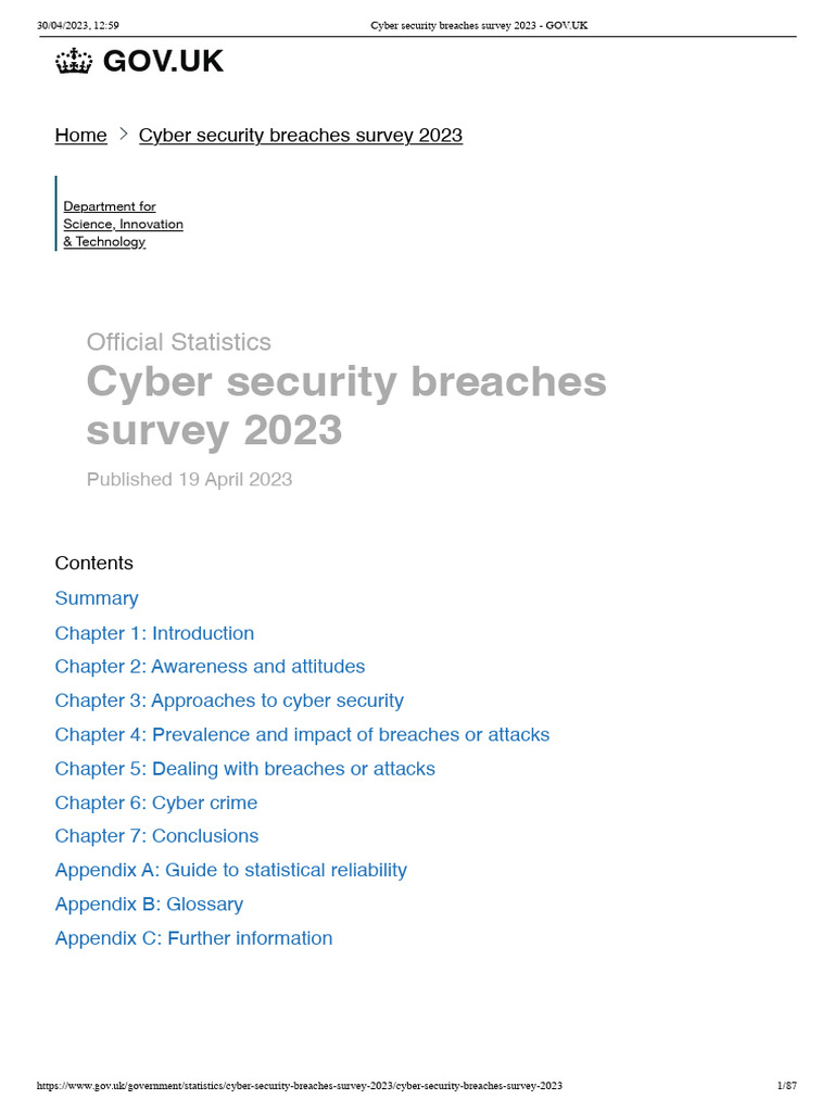 Cyber security breaches survey 2023 | PDF Cyber security breaches survey 2023 | PDF