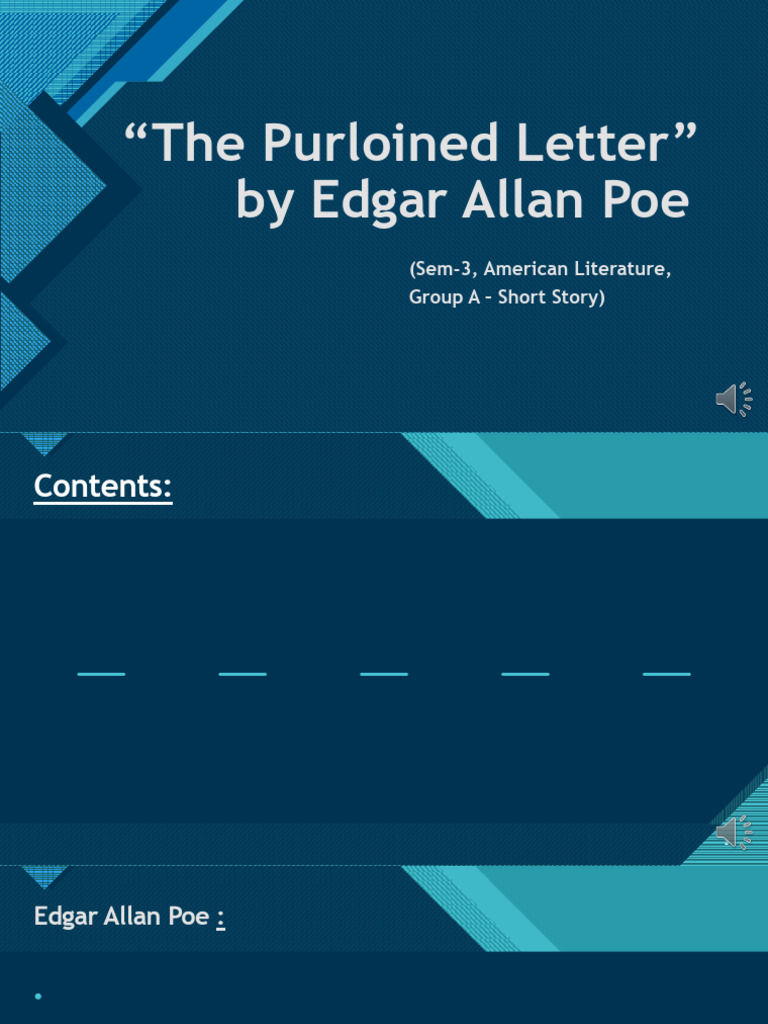 Presentation1. The Purloined Letter. First Lecture | PDF