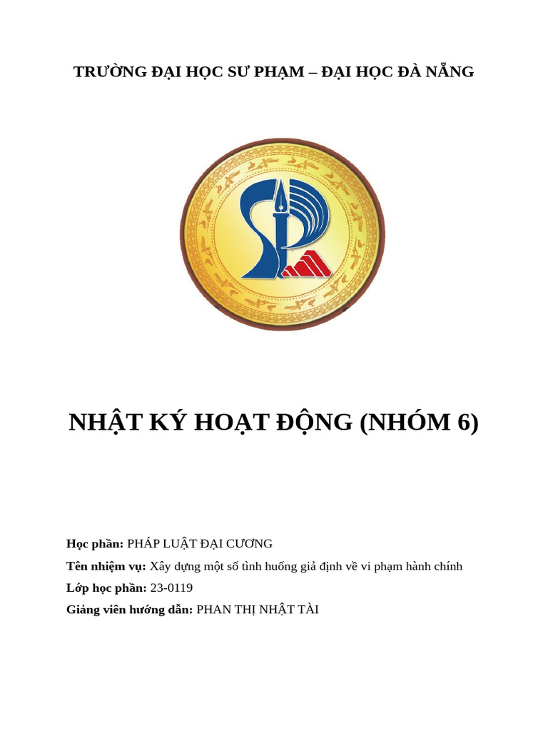 NHẬT KÍ HOẠT ĐỘNG NHÓM 6 PLDC | PDF