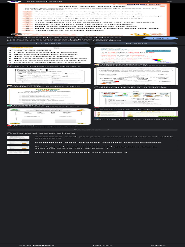 Common and Proper Noun Quiz Worksheet - Google Search | PDF