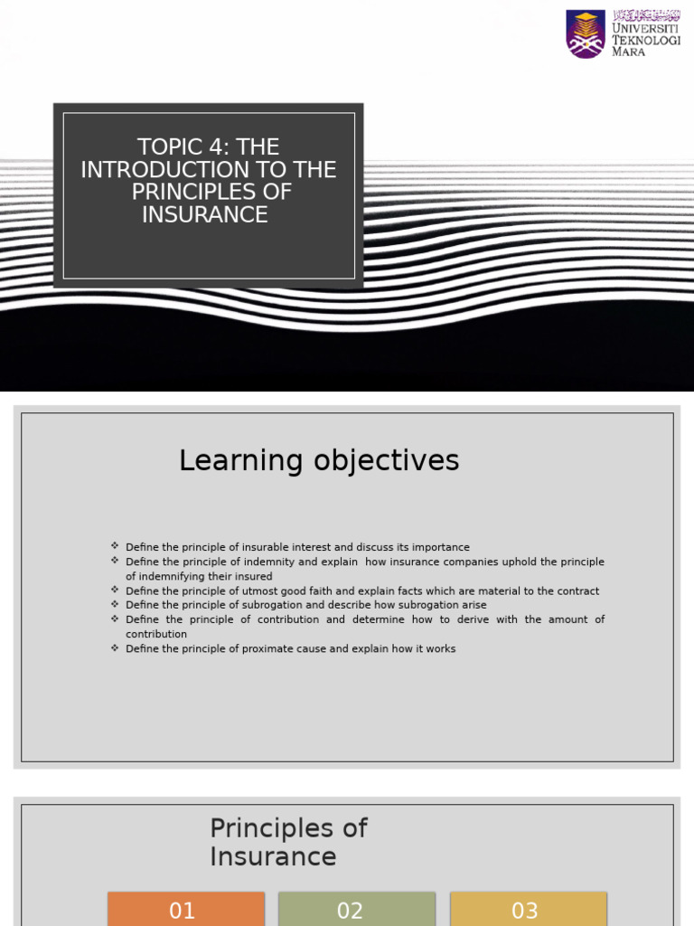 TOPIC 4_ THE PRINCIPLE OF INSURANCE CONTRACT | PDF