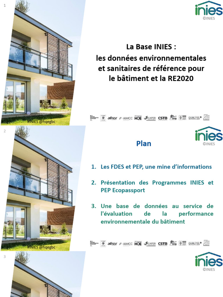 Presentation de La Base INIES Et de Ses Donnees S12021 20210708 | PDF
