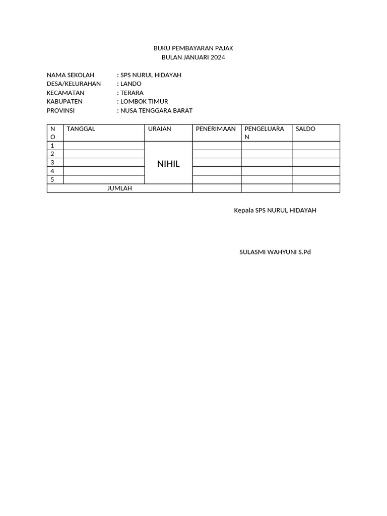 Buku Pembayaran Pajak | PDF