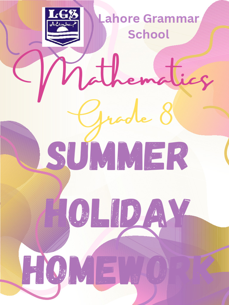 Math Summer Holiday Homework 2024 | PDF