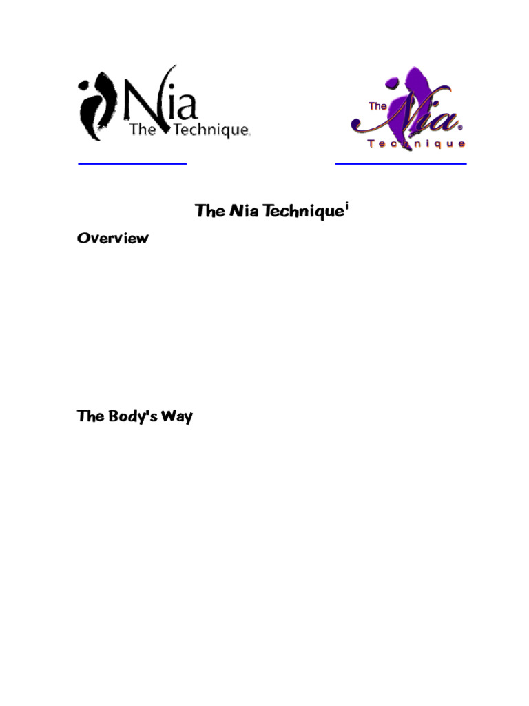 Nia Tecnique What Is Nia | PDF