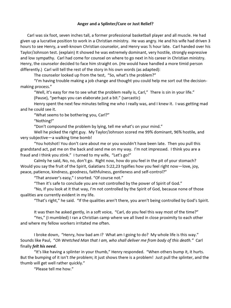 Angry Man and The Splinter | PDF