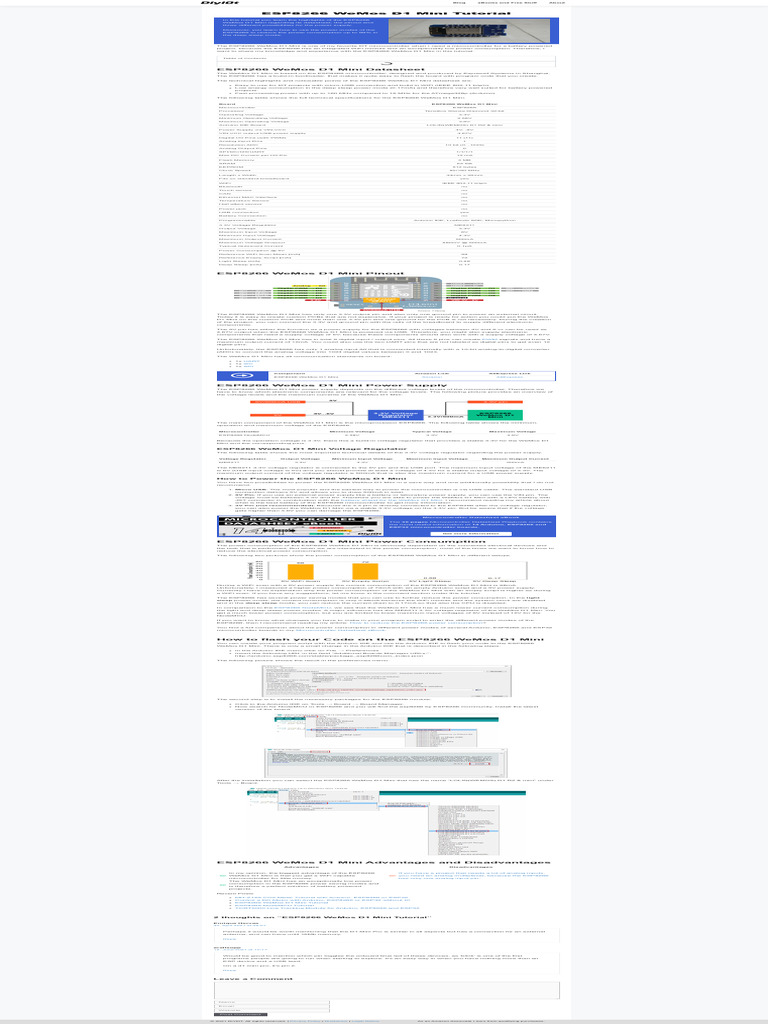 ESP8266 WeMos D1 Mini Tutorial | PDF