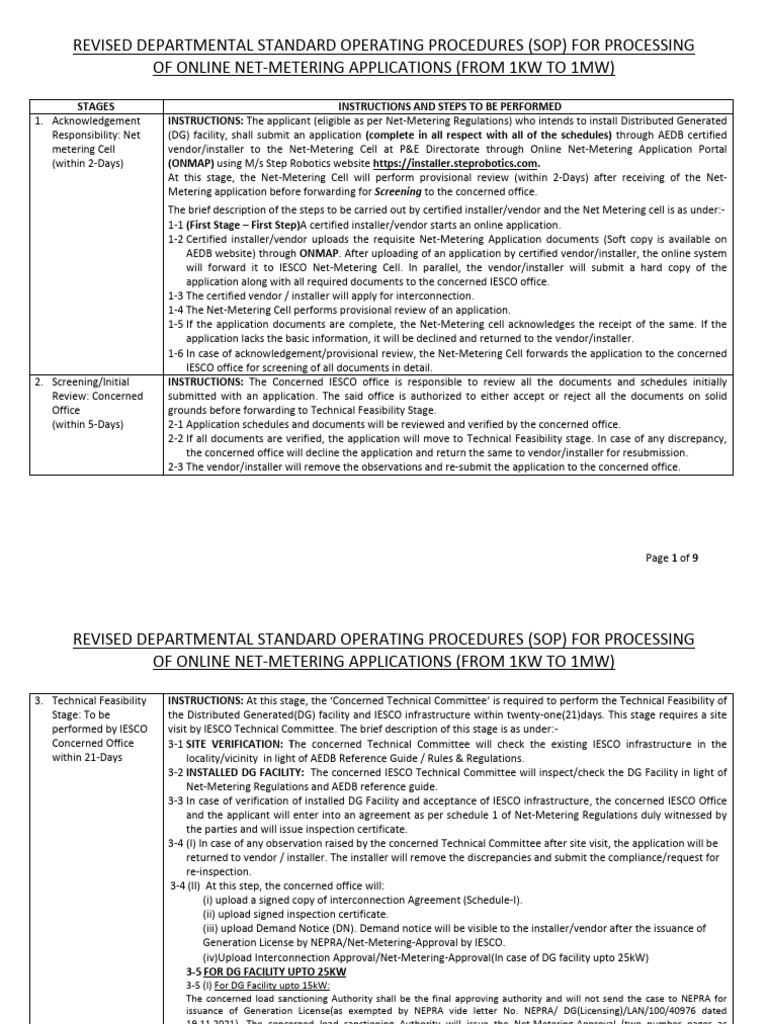 Online Revised SOP 22.07.22 (Finalized) | PDF