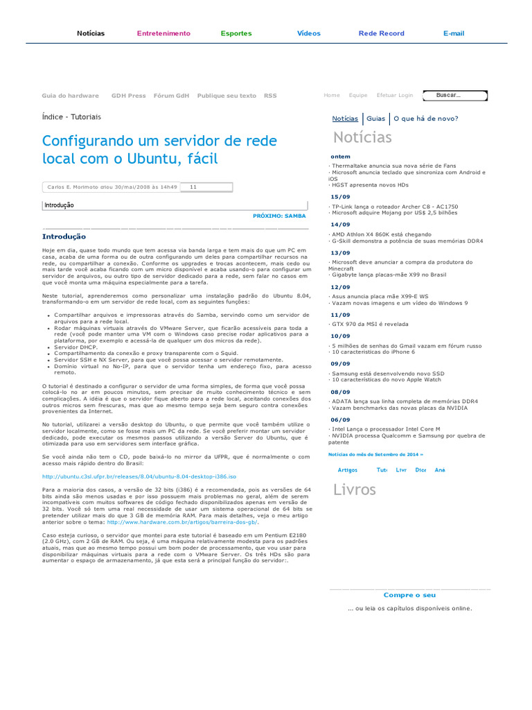 Configurando Um Servidor.. | PDF