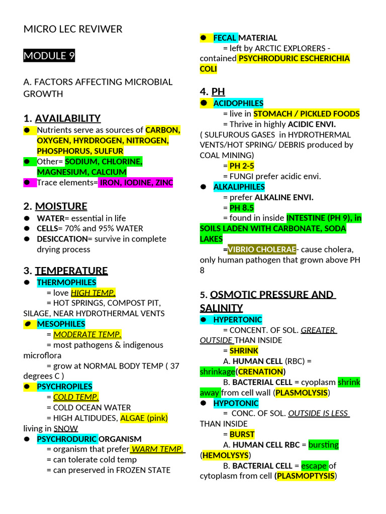 Micro Lec Reviwer | PDF