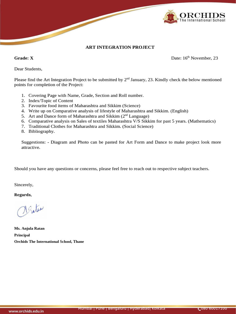 Art Integration Project For Grade 10 | PDF