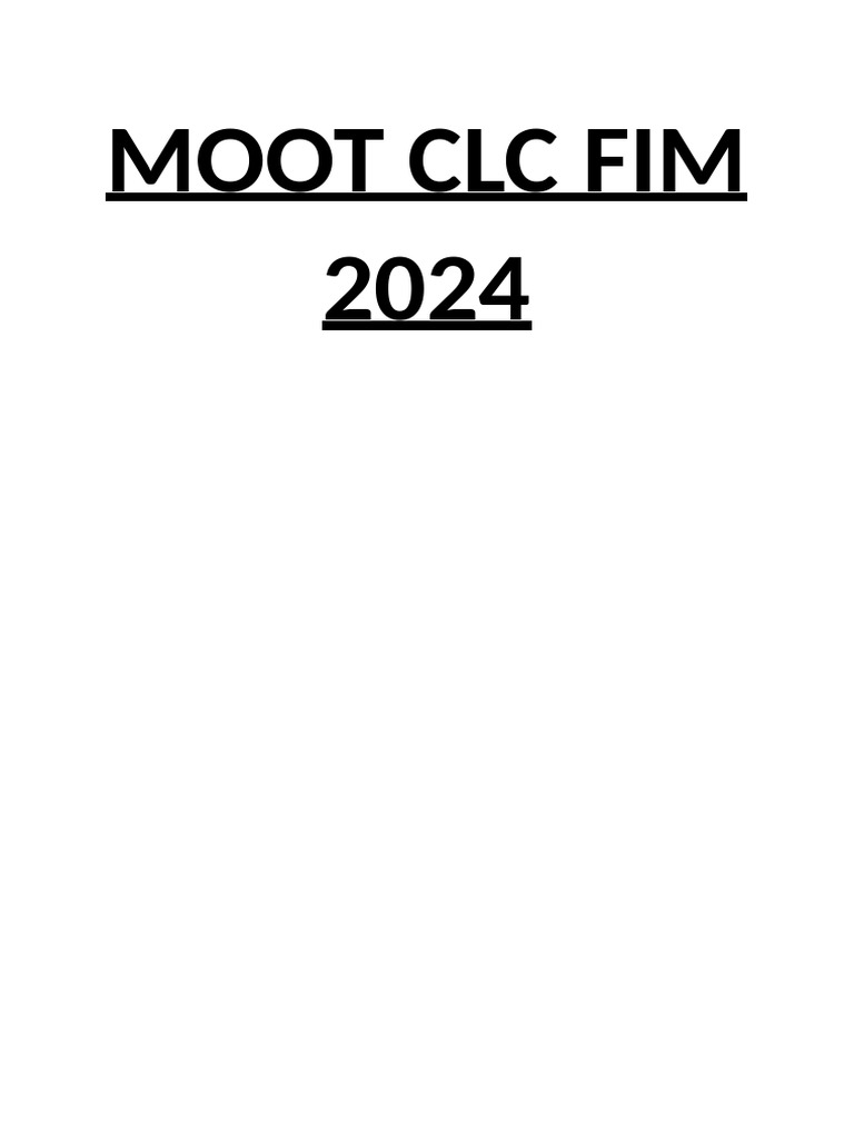 Moot CLC Fim 2024 | PDF
