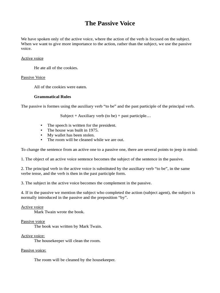 Passive Voice | PDF