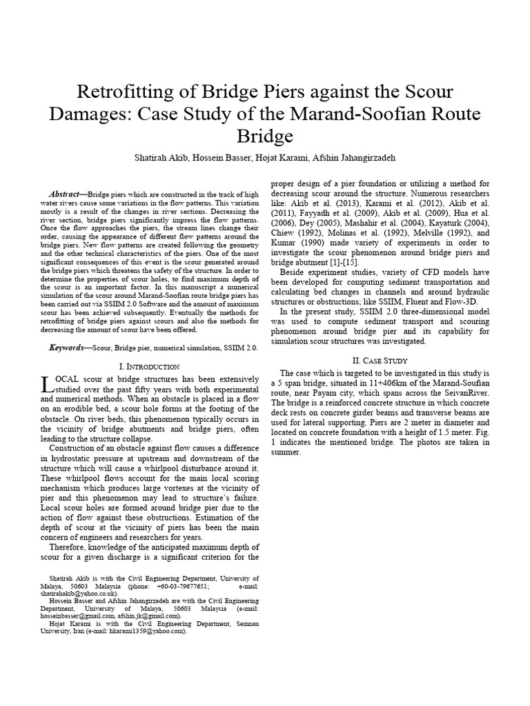 Retrofitting of Bridge Piers Against The Scour Damages Case Study of ...