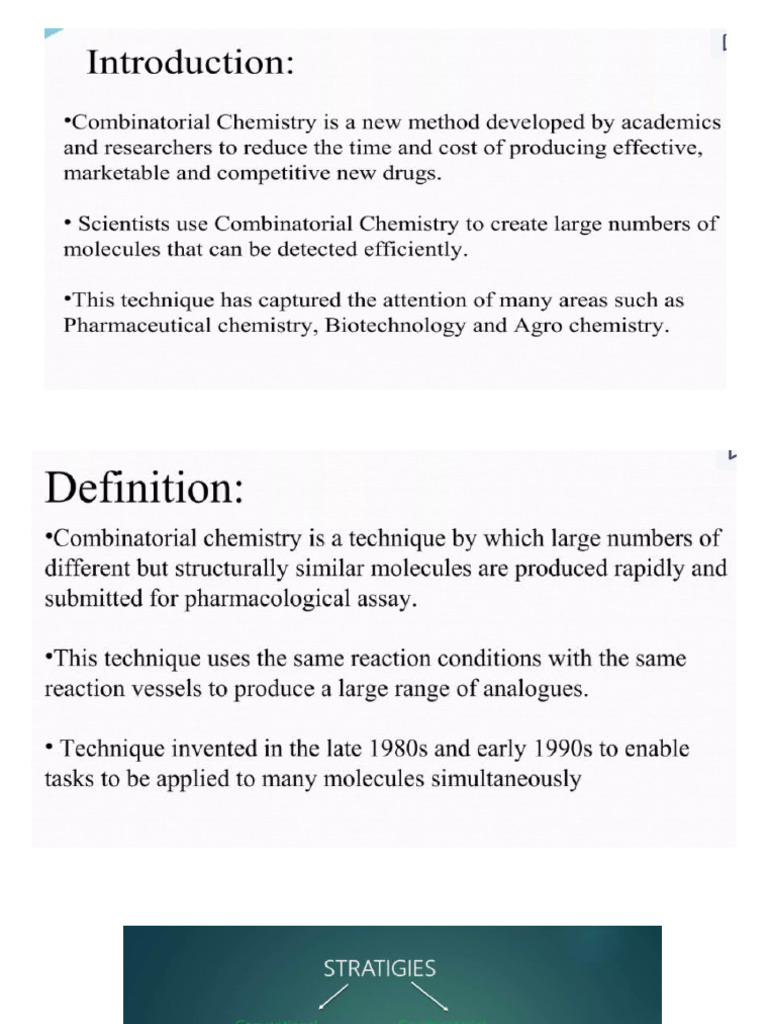 Combinatorial Chemistry 5th Unit | PDF