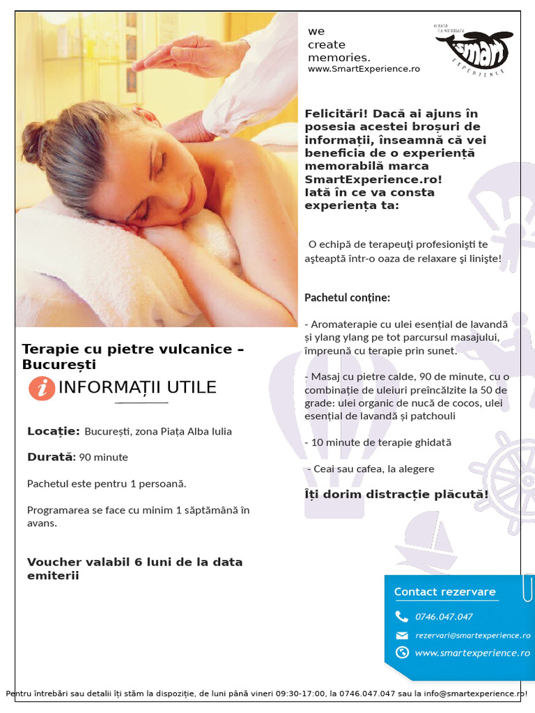 Terapie Cu Pietre Vulcanice - Bucuresti | PDF
