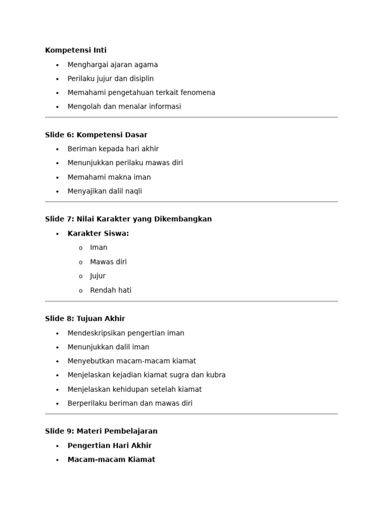 Isi PPT Pai KL 9 SM 1 Bab 1 | PDF