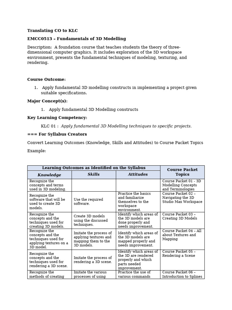 Translating CO To KLC | PDF | 3 D Computer Graphics | Computers
