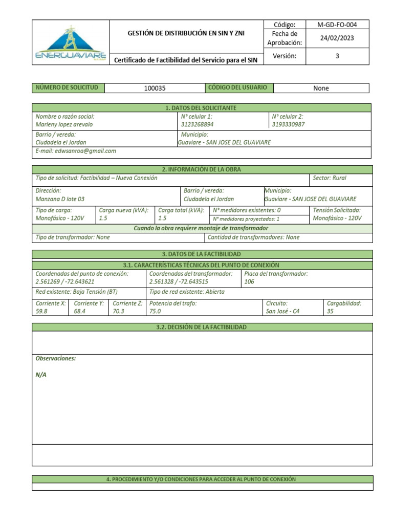 Gestión de Distribución en Sin Y Zni: Código: M-GD-FO-004 Fecha de Aprobación: 24/02/2023 ...