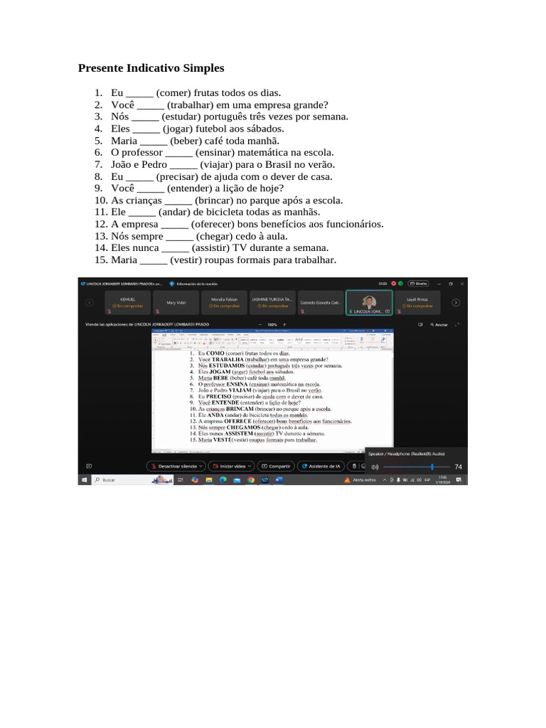 Repaso de Presente Simples y Presente Continuo | PDF | Arte