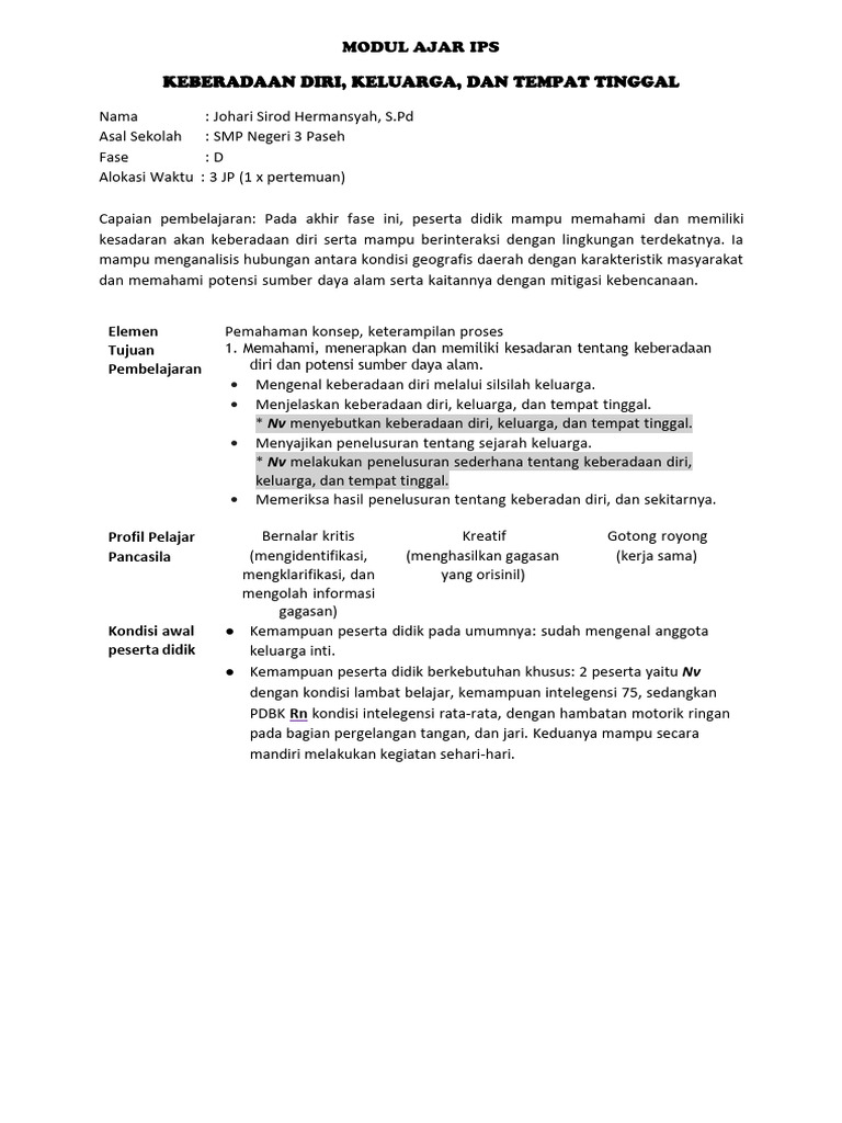 Modul Ajar Ips PMM | PDF