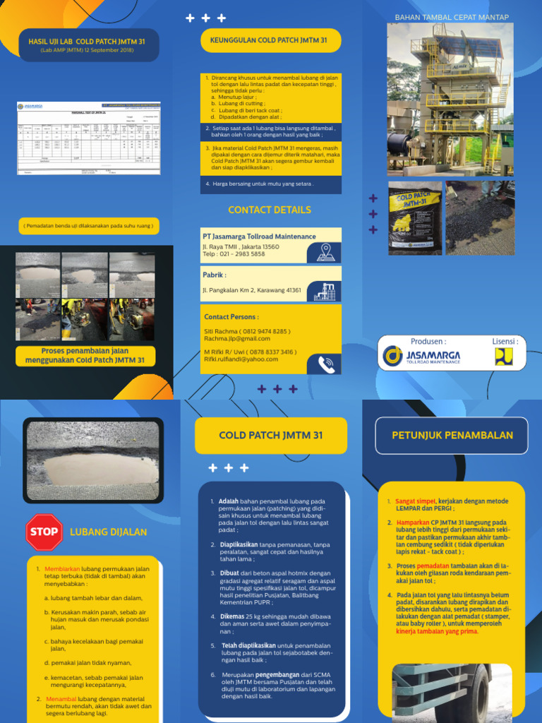 brosur cold patch jmtm 31 fix | PDF