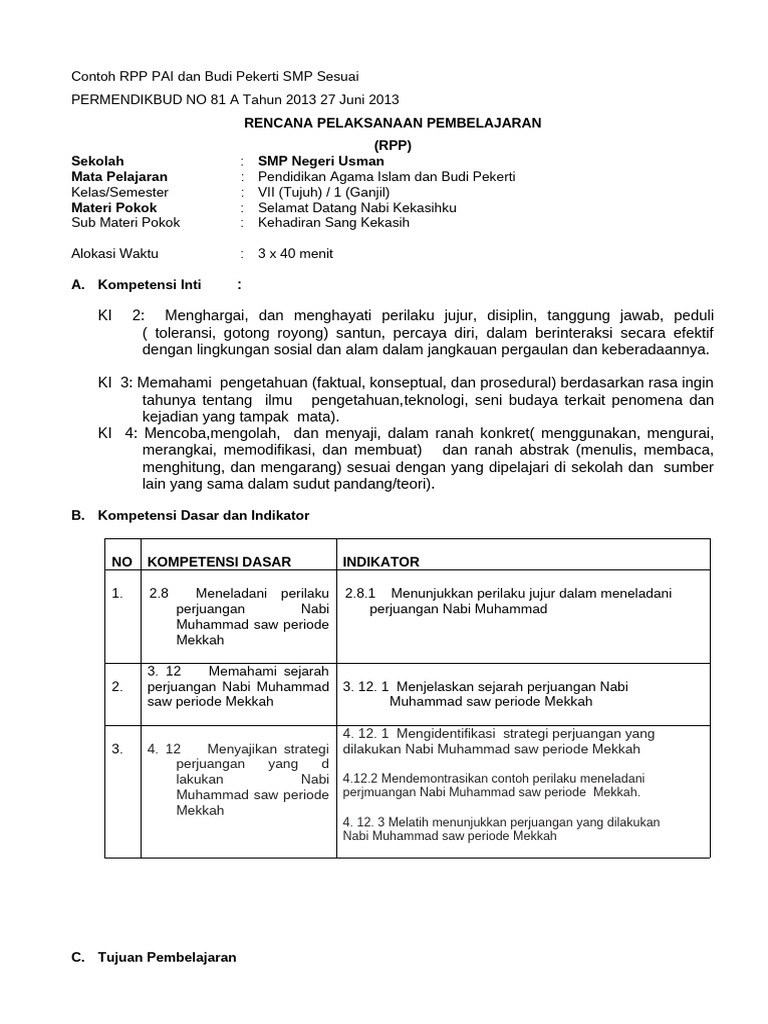 Contoh RPP SMP | PDF