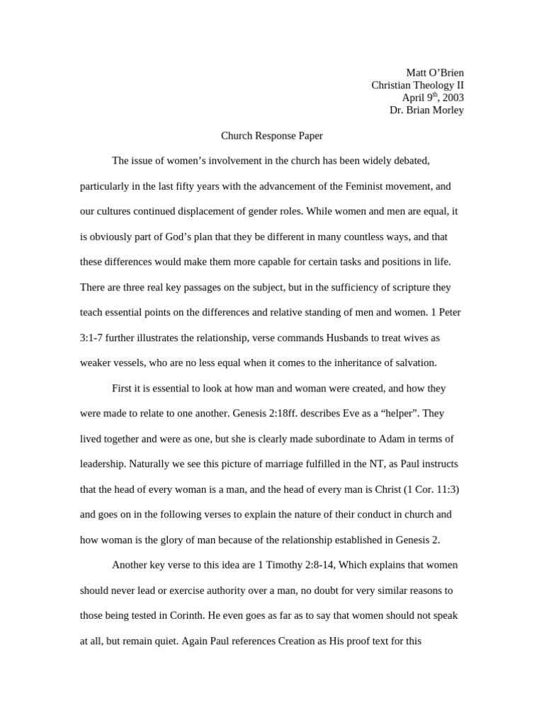 Church Response | PDF