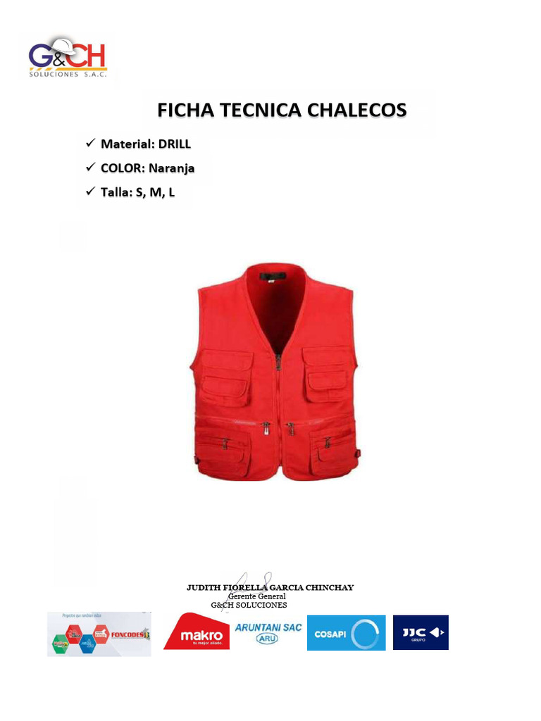 21 FICHAS TECNICAS CHALECOS | PDF