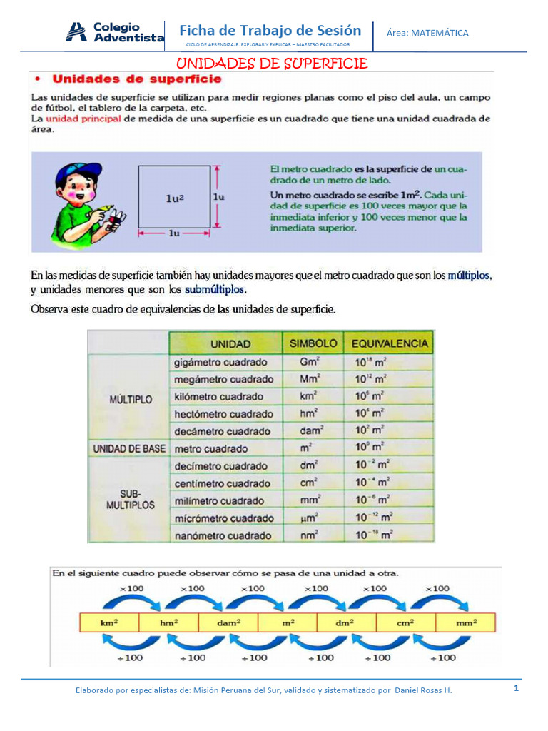 22 Ficha Unidades de Superficie | PDF