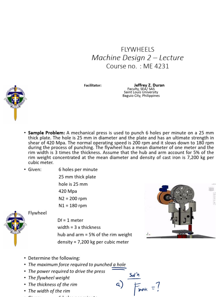 ME 4231 - 3 - Flywheels (White Background) - With Solution | PDF | Density | Home & Garden