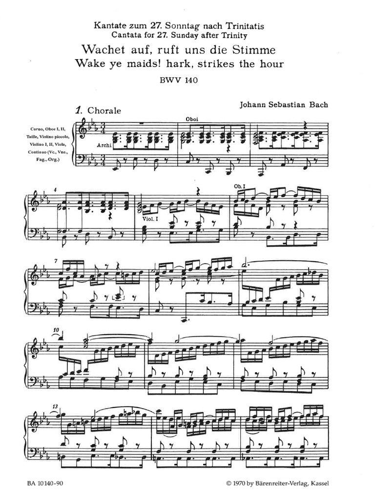 Bach Cantata BWV 140 (VocalScore) | PDF