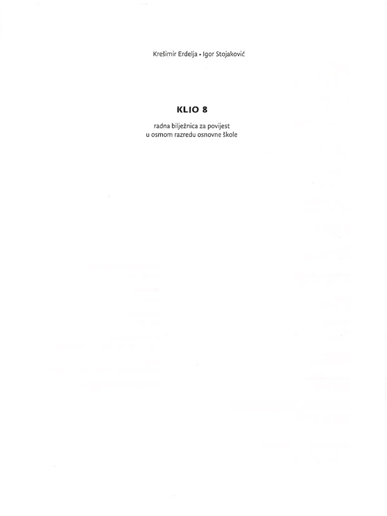 Klio 8 - Rješenja Radne Bilježnice - Inačica 2 | PDF