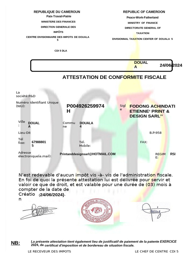 Attestation de Conformite | PDF