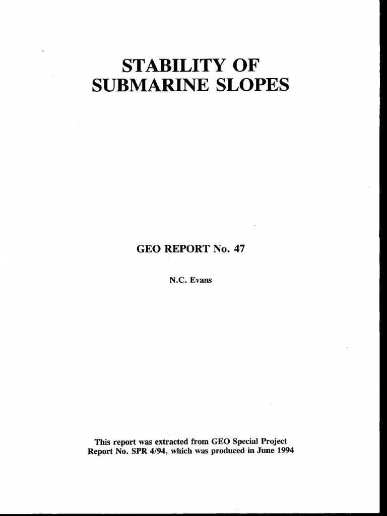 Stability of Submarine Slopes | PDF