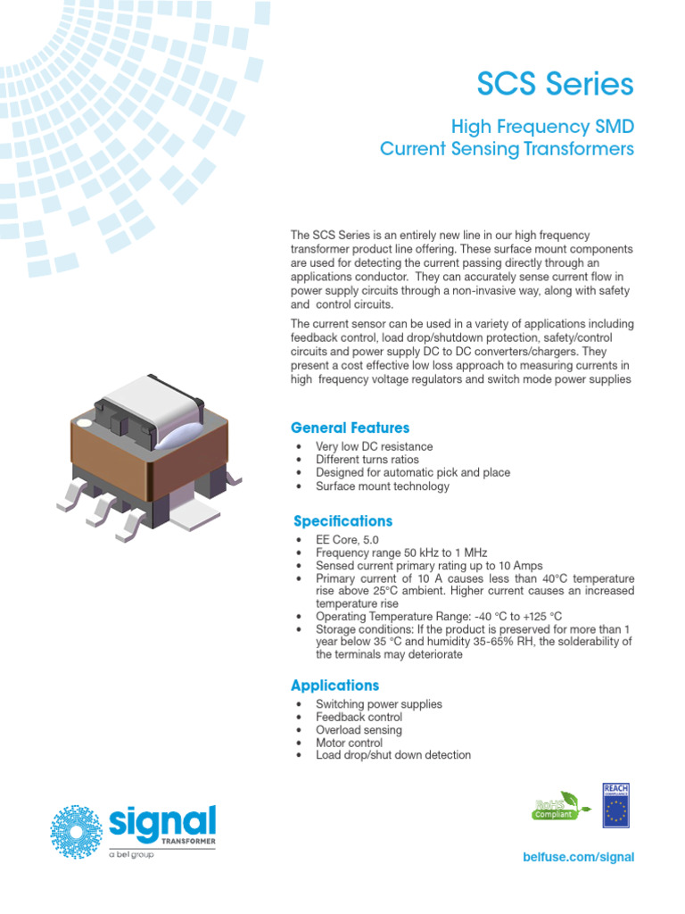 Signal Transformer SCS 40320 - C7356371 | PDF