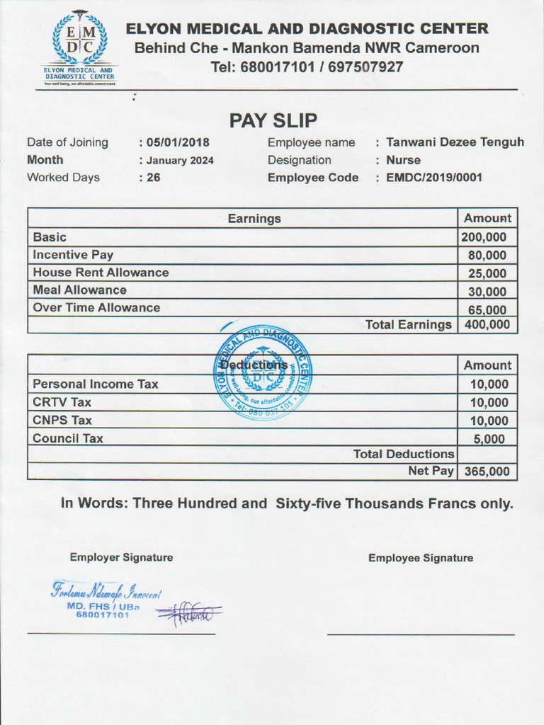 Pay Slip Jan | PDF