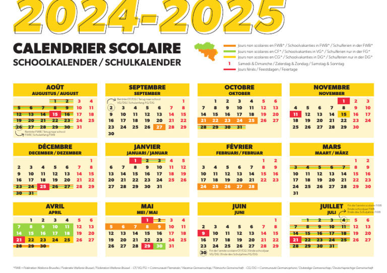 2024 2025 TEC Calendrier Scolaire | PDF