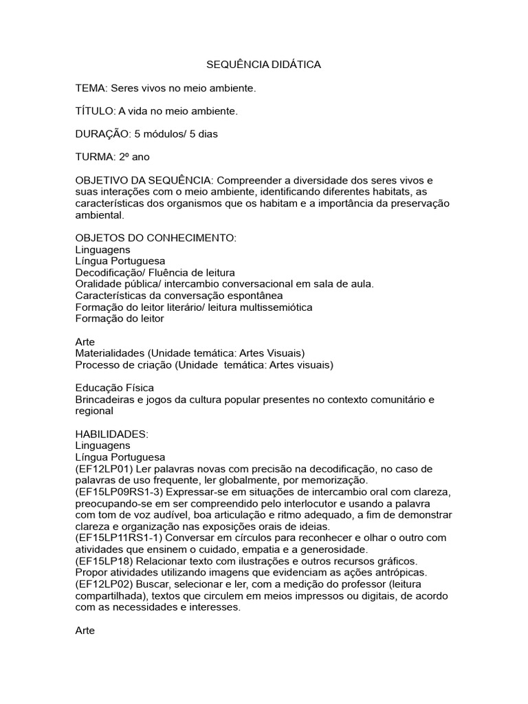 Sequencia Didatica Patricia4) | PDF