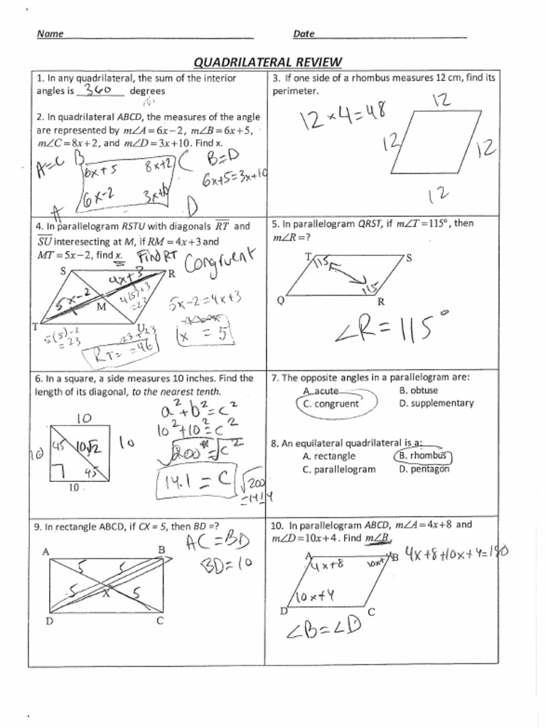 Unit 5 Review Answer Keys | PDF