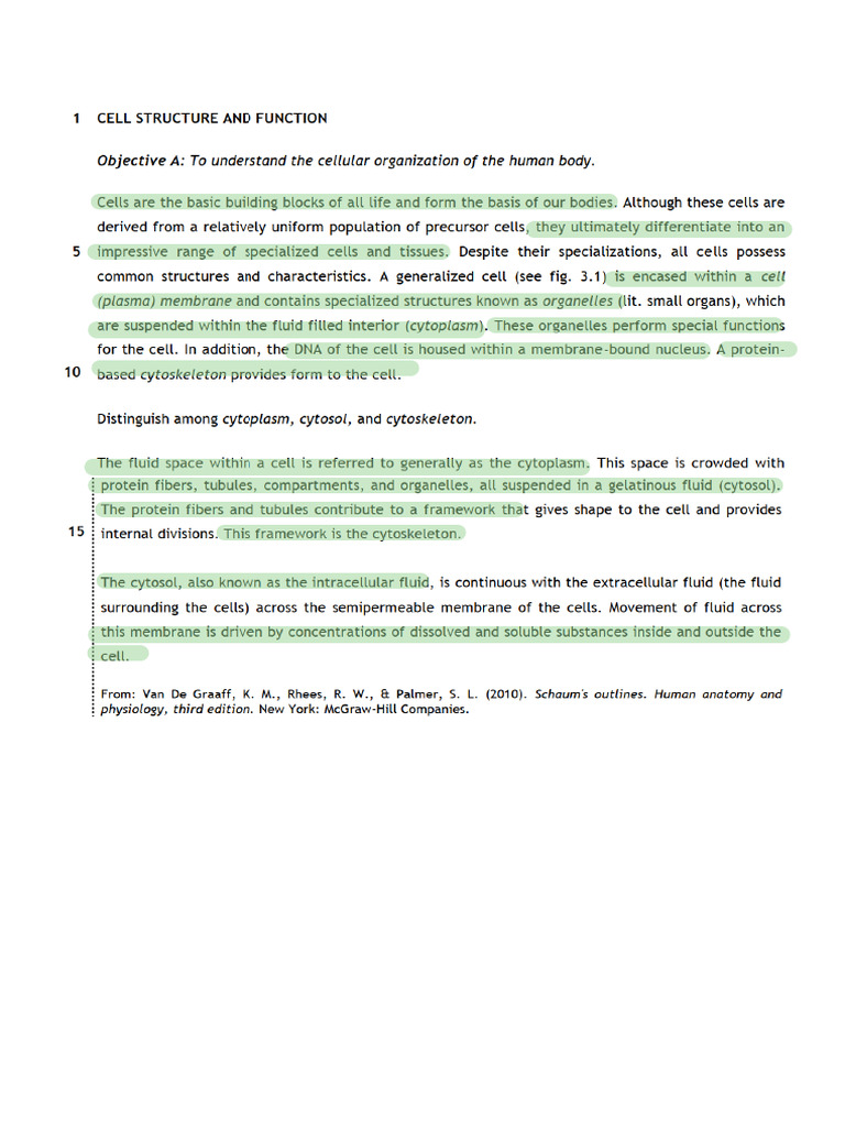 Texto 1 - CELL STRUCTURE AND FUNCTION | PDF