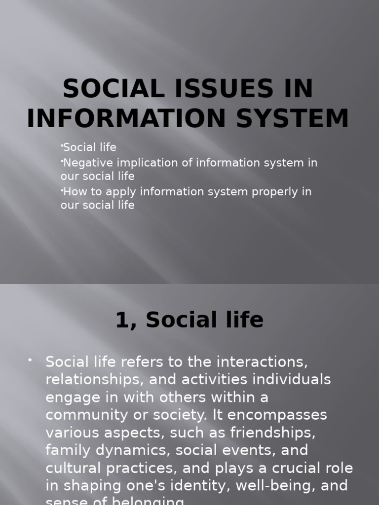 Social Issues in Information Systems | PDF