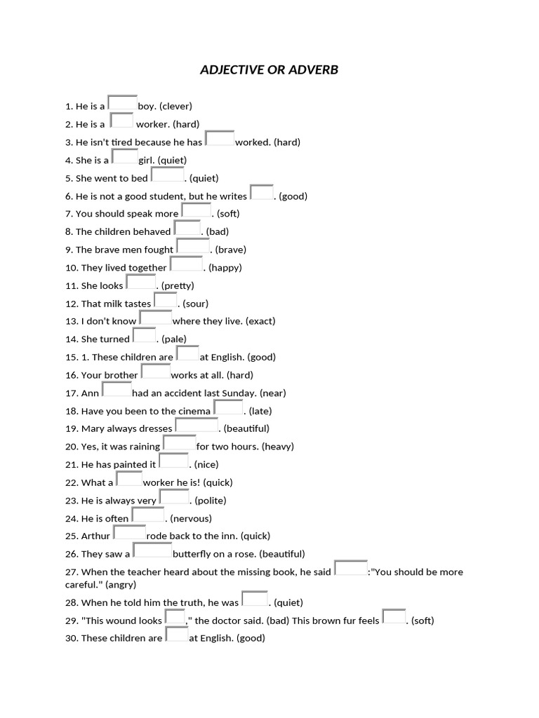 Adjective Adverb | PDF