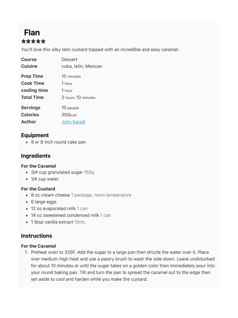 Flan - Preppy Kitchen | PDF